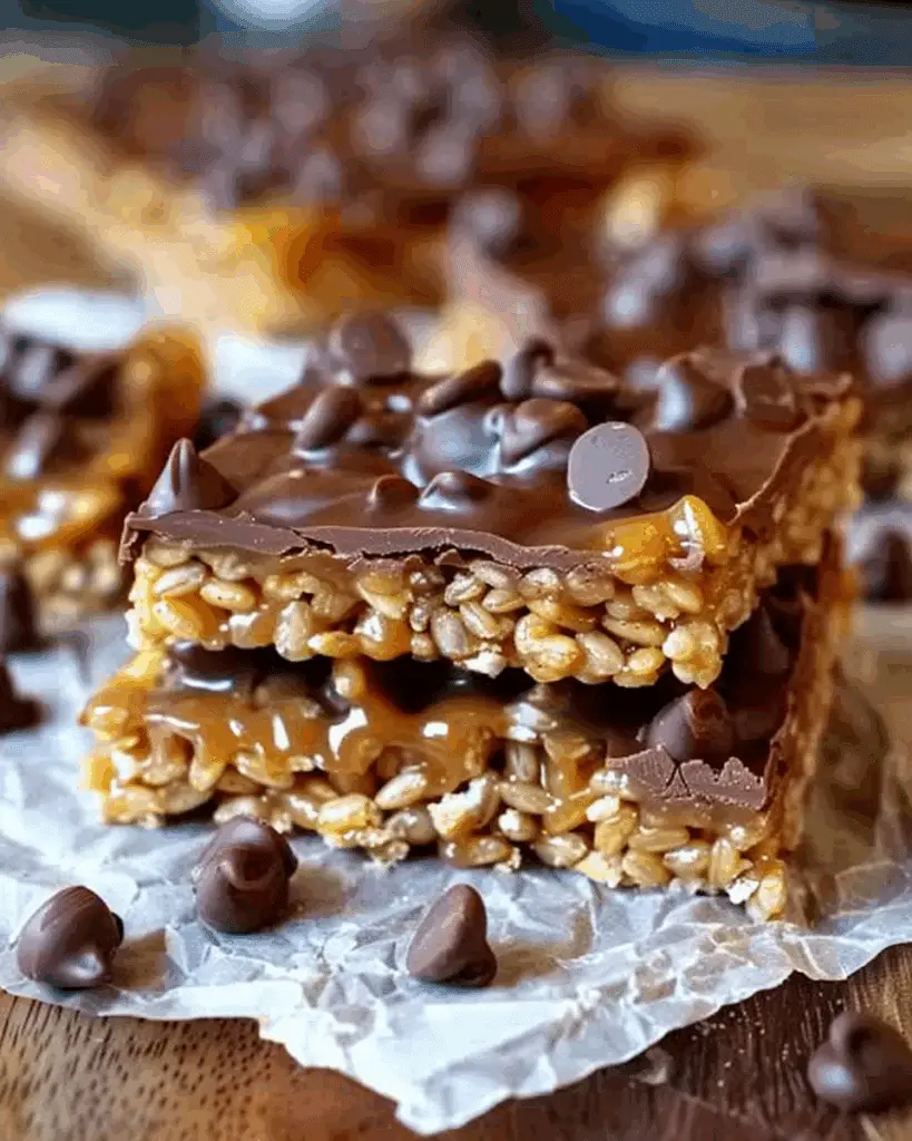 Caramel Chocolate Crunch Bars | Yum N Tasty