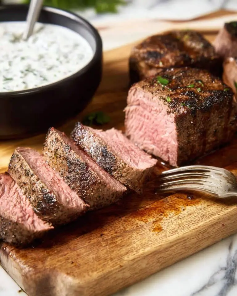 Marinated Lamb Backstrap with Greek-style Cucumber and Yoghurt Dip
