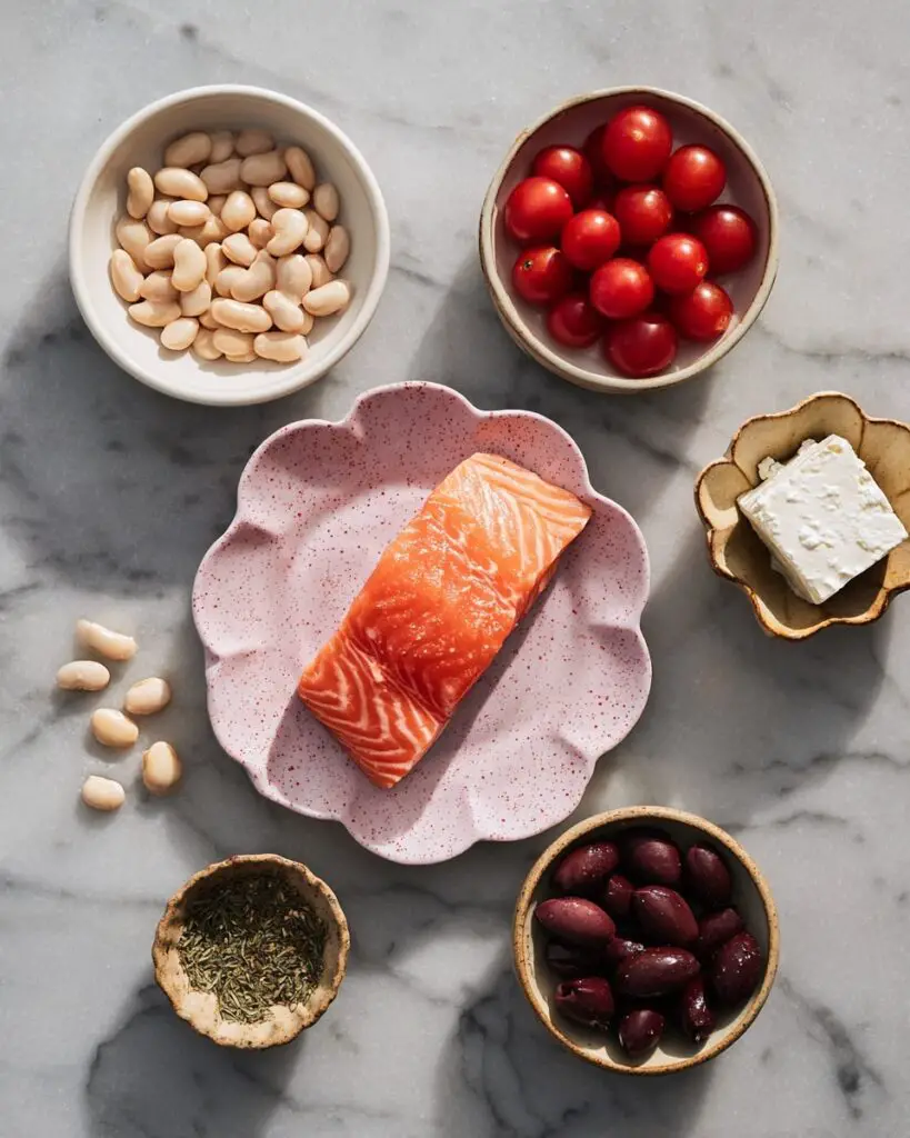 Salmon Feta Bake with Cherry Tomatoes & Olives | Delicious & Healthy